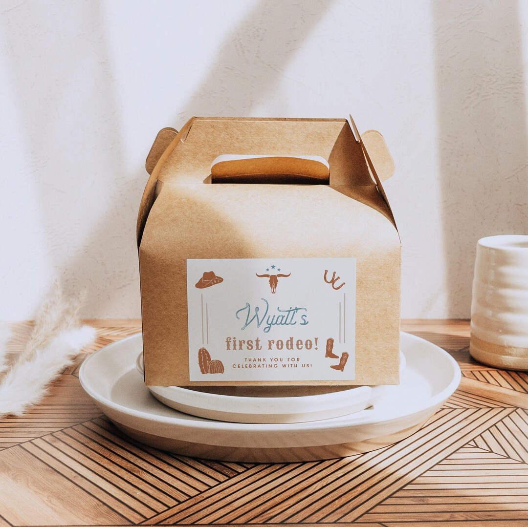 First Rodeo Gable Box Sticker Template, Western Birthday Gable Box ...