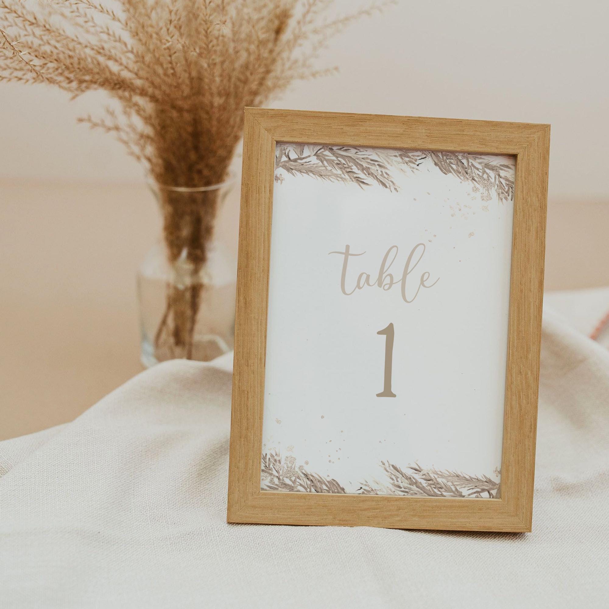 Table Number Template, Winter Onderland Table Numbers, Creamy Beige ...