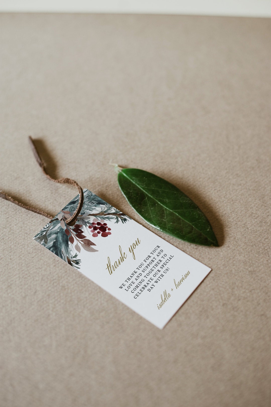 NOEL Winter Wedding Favor Tag Template, Christmas Gift Tag Printable ...