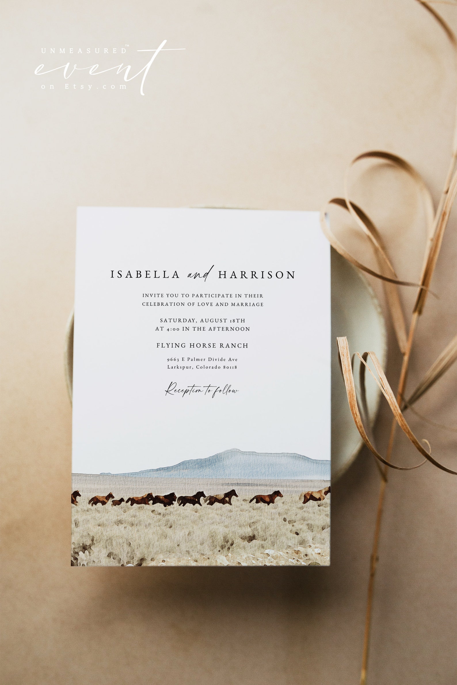 CHEYENNE Ranch Wedding Invite Horse Wedding Invite Horse | Etsy