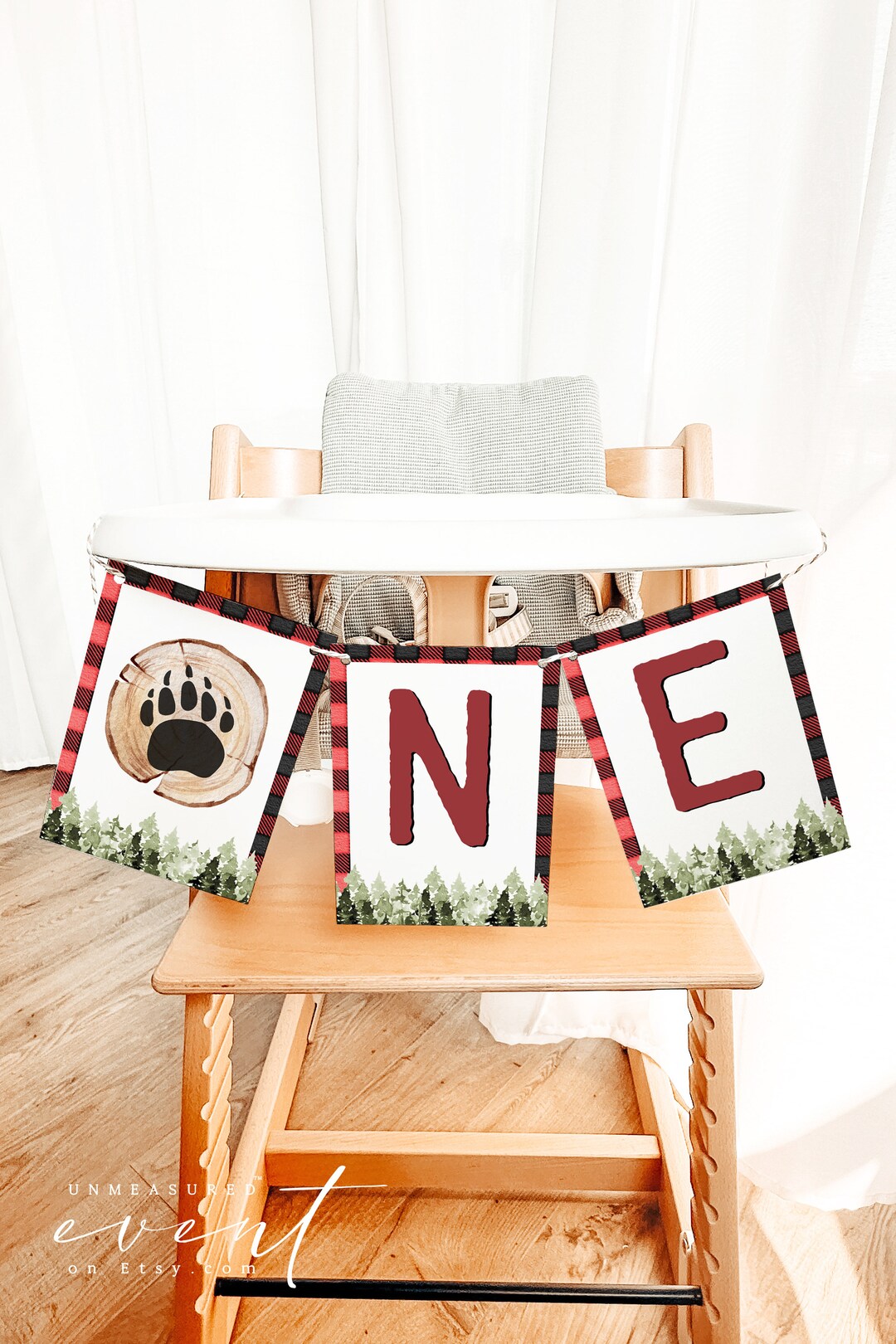 FROST Flannel First Birthday Photo Banner, 1st Birthday Photo Banner ...