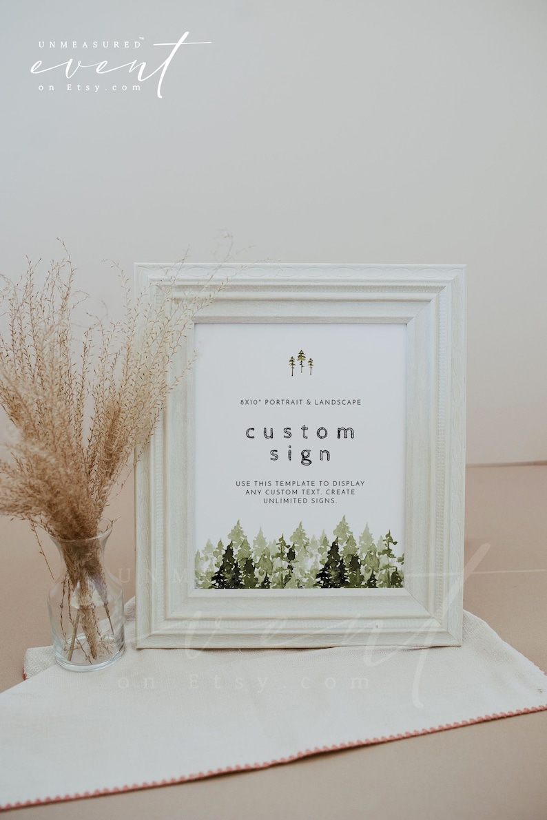 JENNA Rustic Pine Custom 8x10 Sign Template Instant Download - Etsy