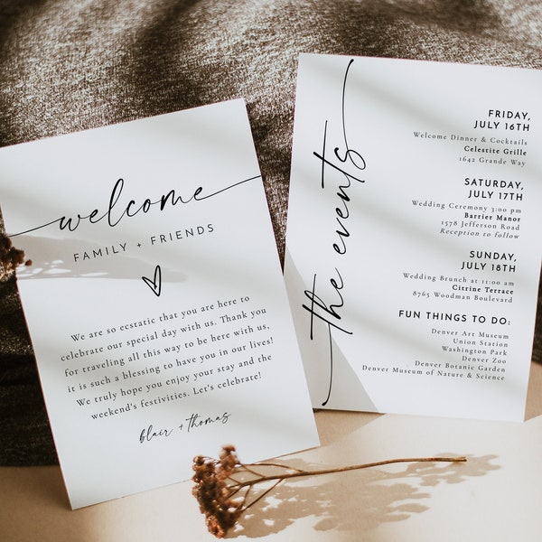 Wedding Welcome Card - Etsy