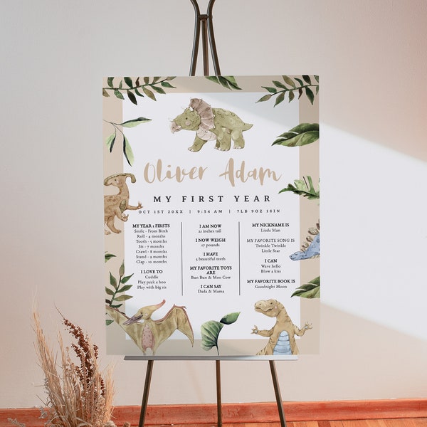 Dinosaur Birthday Milestone Board - Etsy
