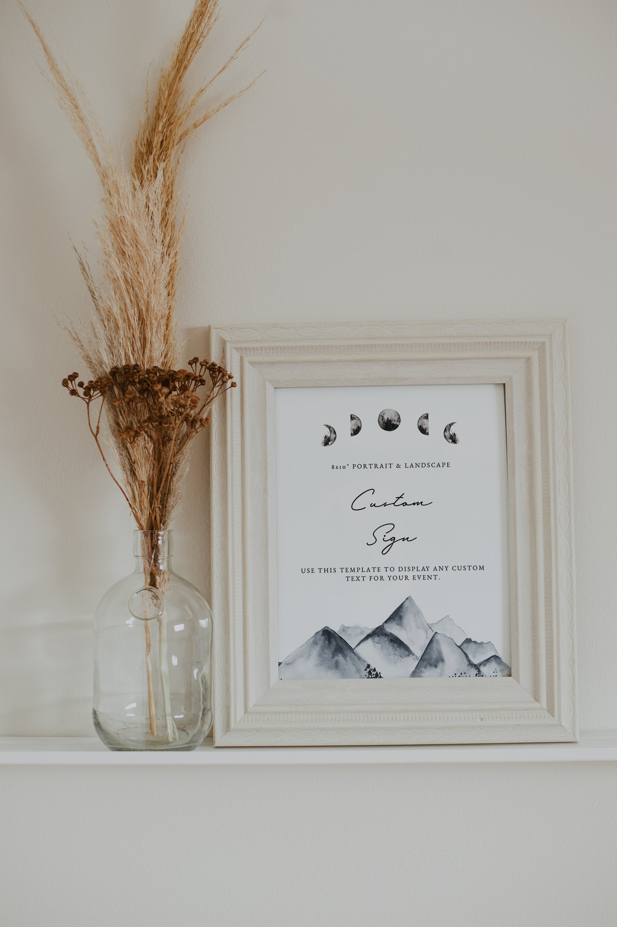 DENALI Bohemian Mountain Wedding Sign Template Mountain | Etsy