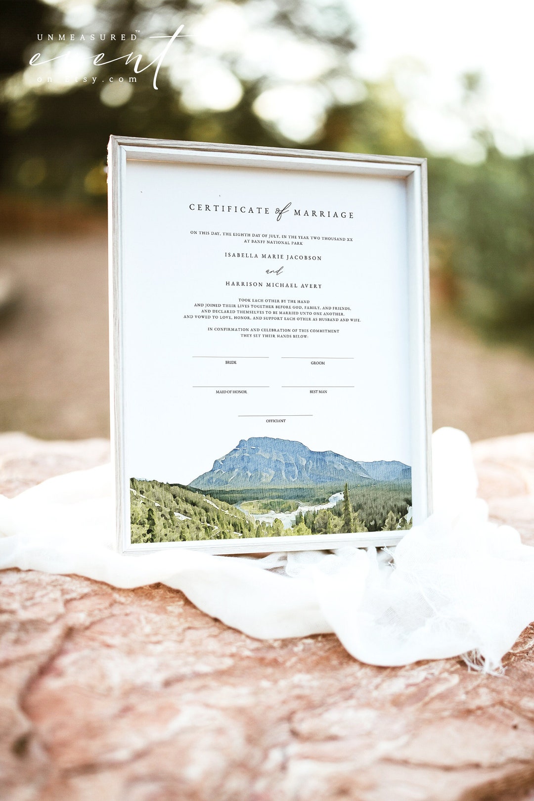 BANFF Marriage Certificate, Wedding Certificate, Handfast Certificate ...
