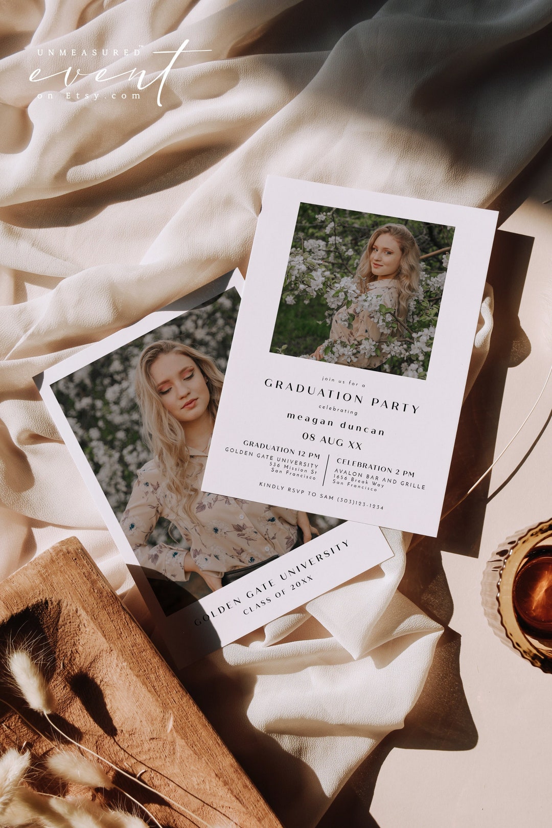 ZARA Photo Graduation Invitation Template, Modern Graduation Party ...