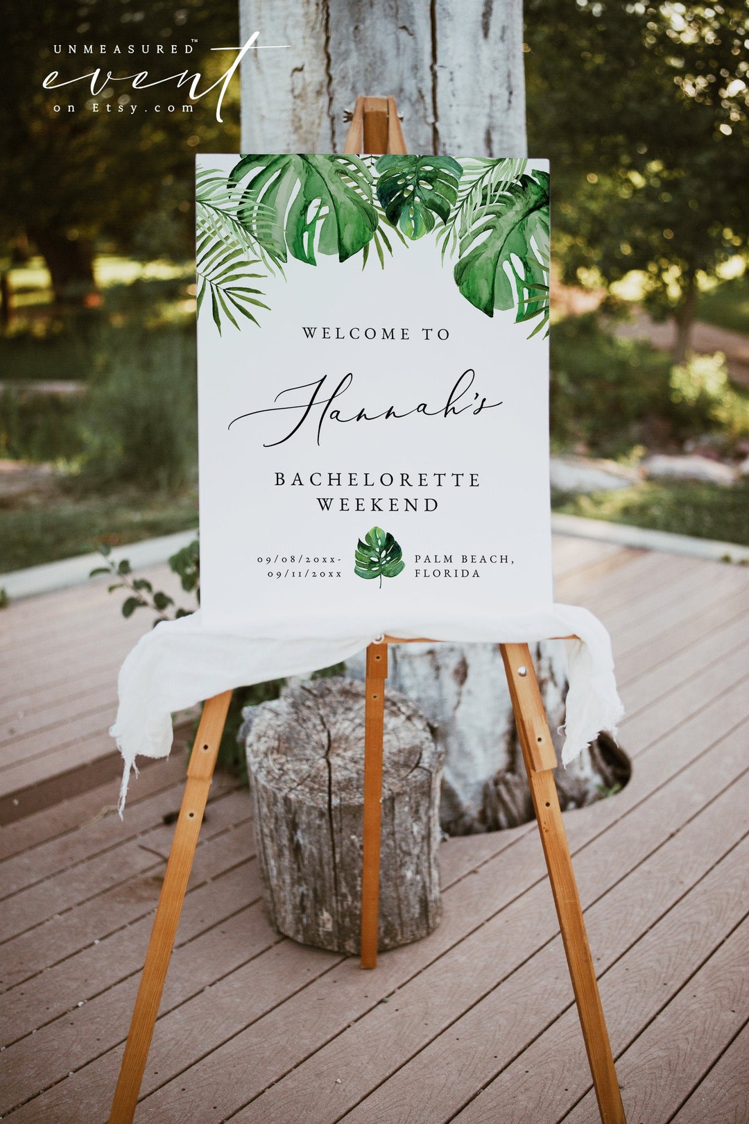Tropical Bachelorette Welcome Sign Template, Beach Bachelorette Welcome ...