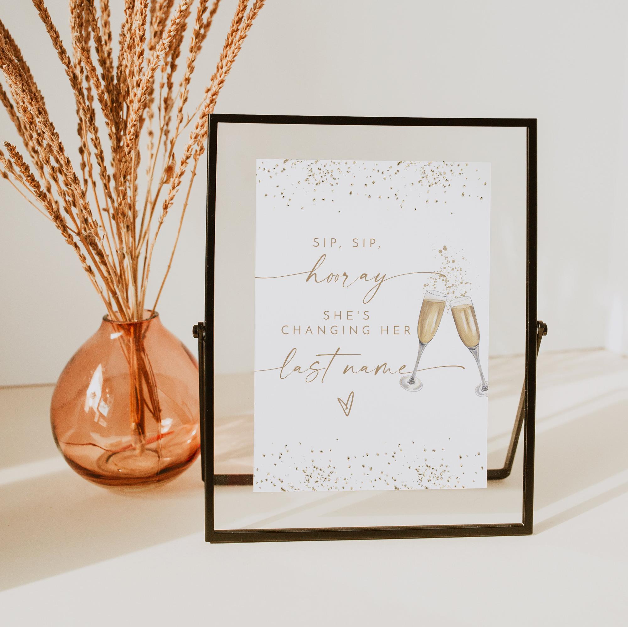 Sip Sip Hooray Sign, Bridal Brunch Welcome Sign, Pop the Champagne ...