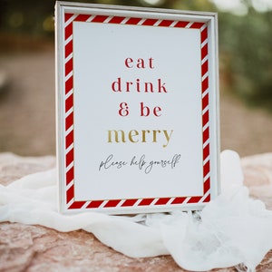 MERI Printable Christmas Food Sign Template Eat Drink and Be Merry Sign ...