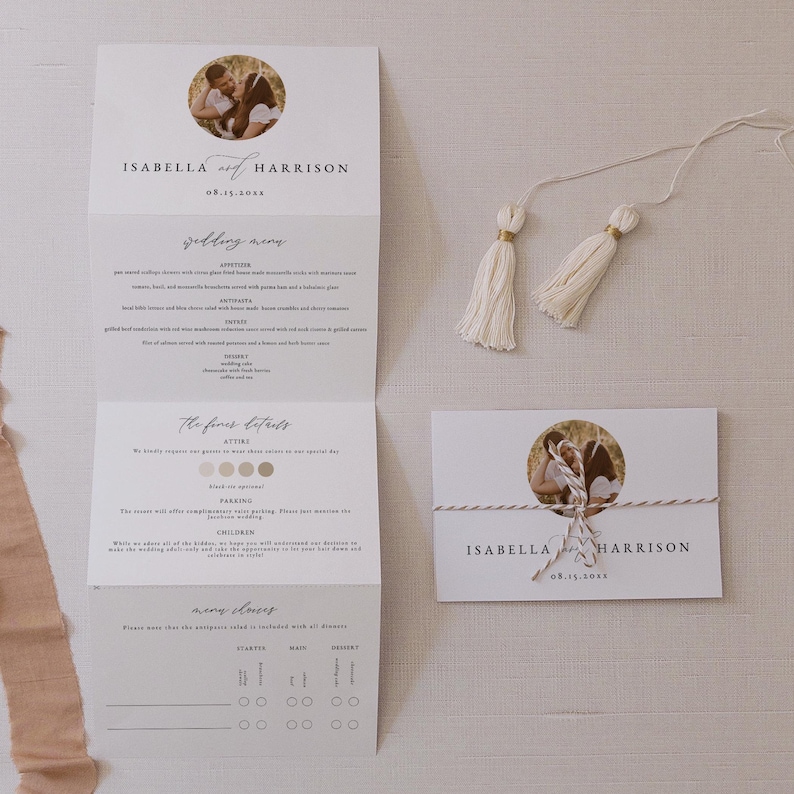 Concertina Wedding Invitation Template, Modern Accordion Wedding ...