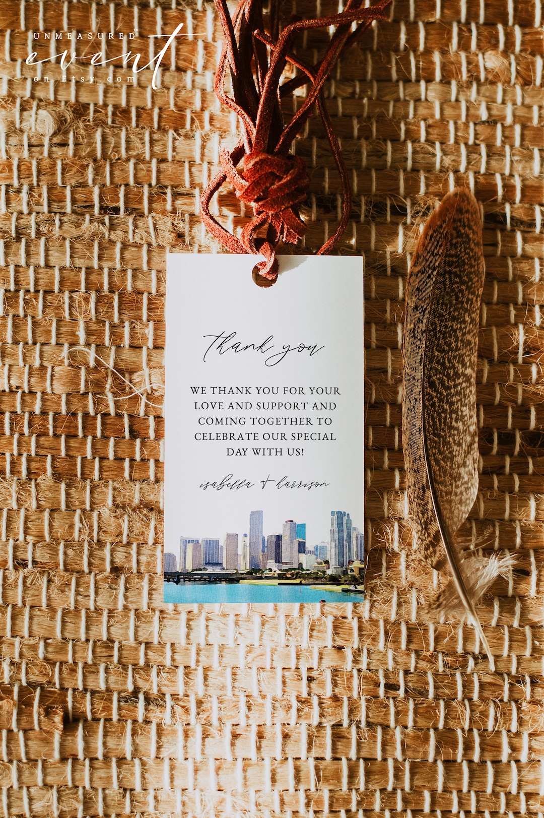 MIAMI Favor Tag Template, Miami Skyline Gift Tag Printable, Miami ...