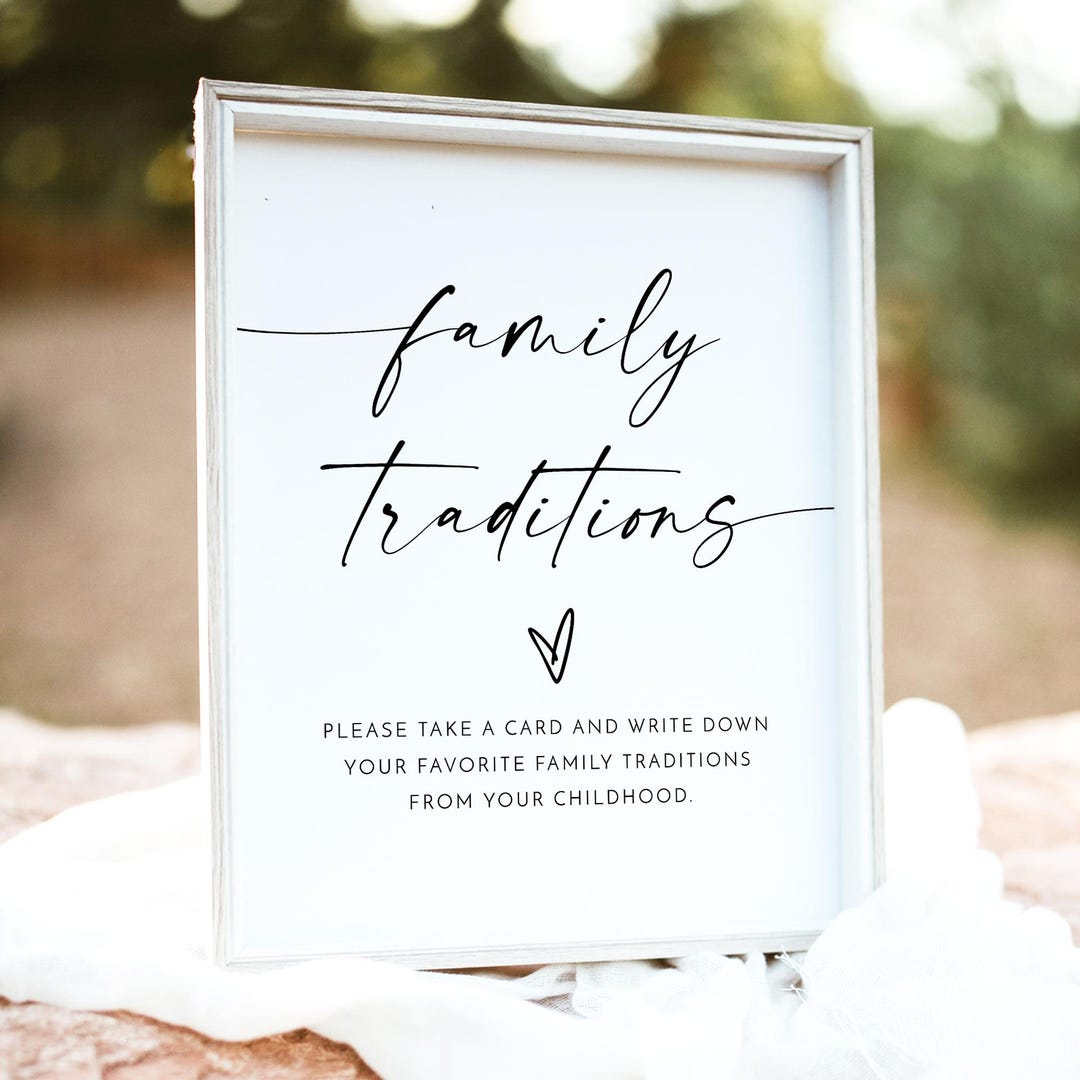 Family Traditions Sign Template, Printable Family Traditions Sign ...