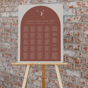 CELESTE Arched Wedding Seating Chart Template, Terracotta Seating Chart ...