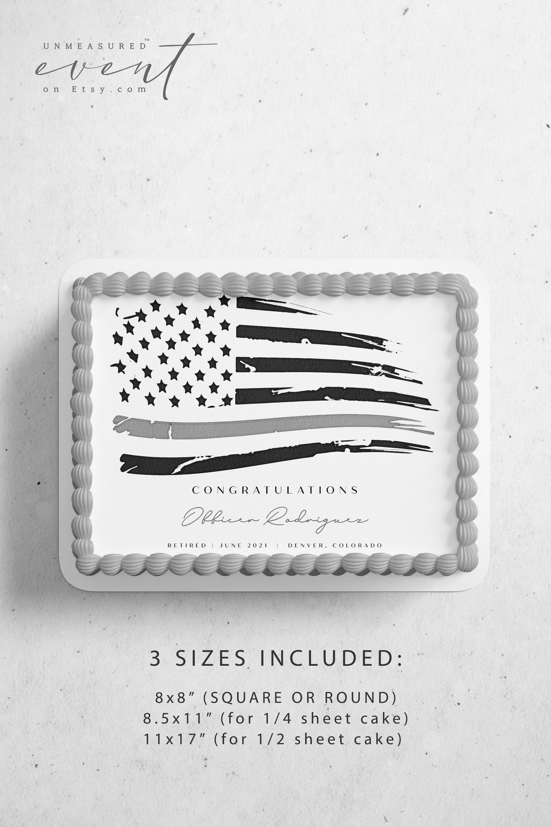 Thin Gray Line Cake Topper TEMPLATE, Printable Corrections Officer ...