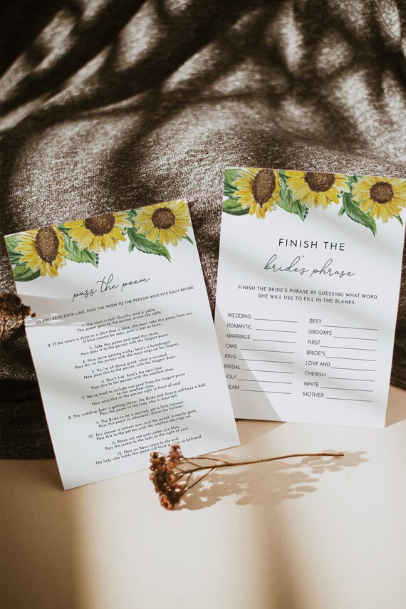 Paper & Party Supplies Party Supplies Sunflower Pass the Poem Instant ...