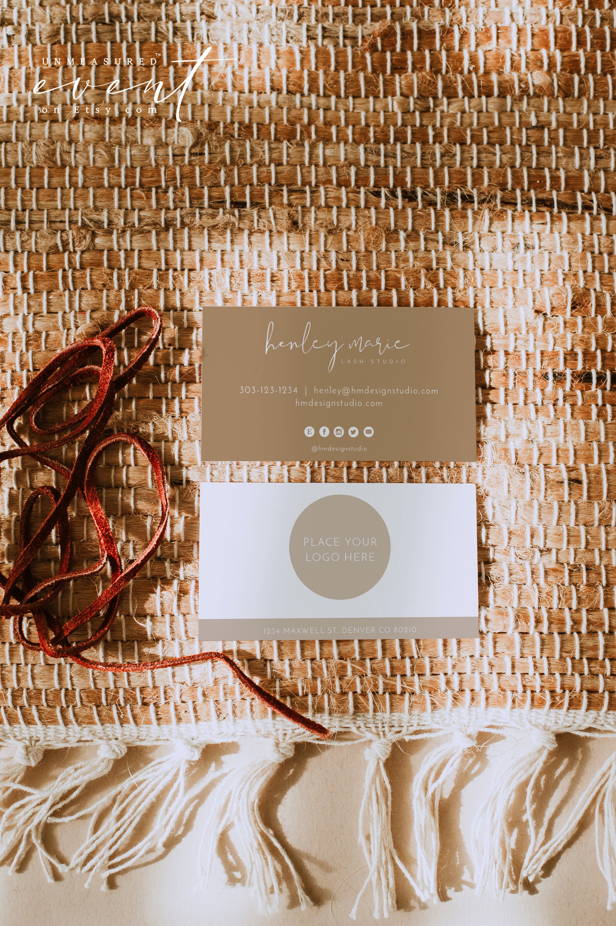 INDIE Business Card Template Bohemian Business Cards | Etsy