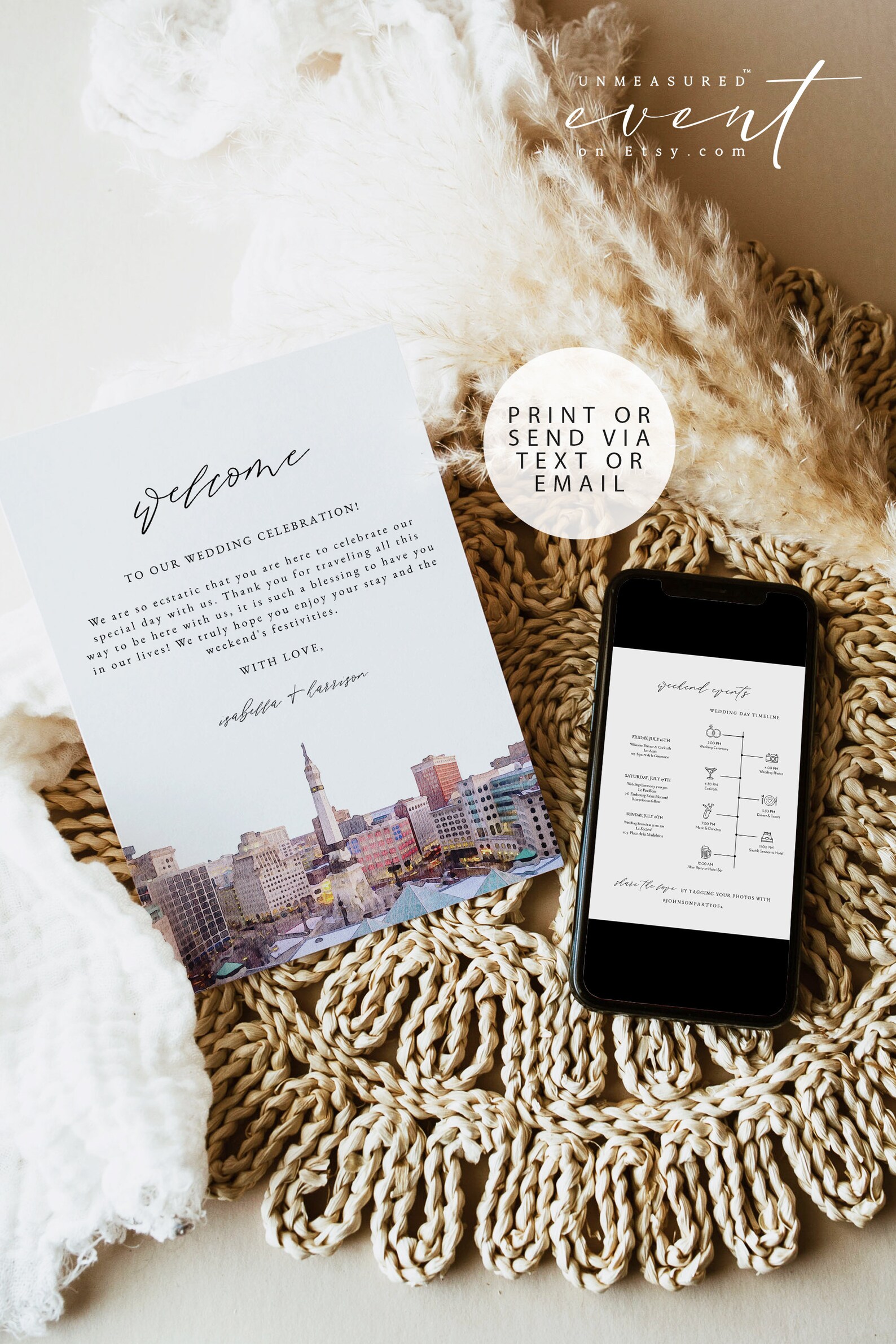 INDIANAPOLIS Wedding Welcome Letter Template, Indianapolis Skyline ...