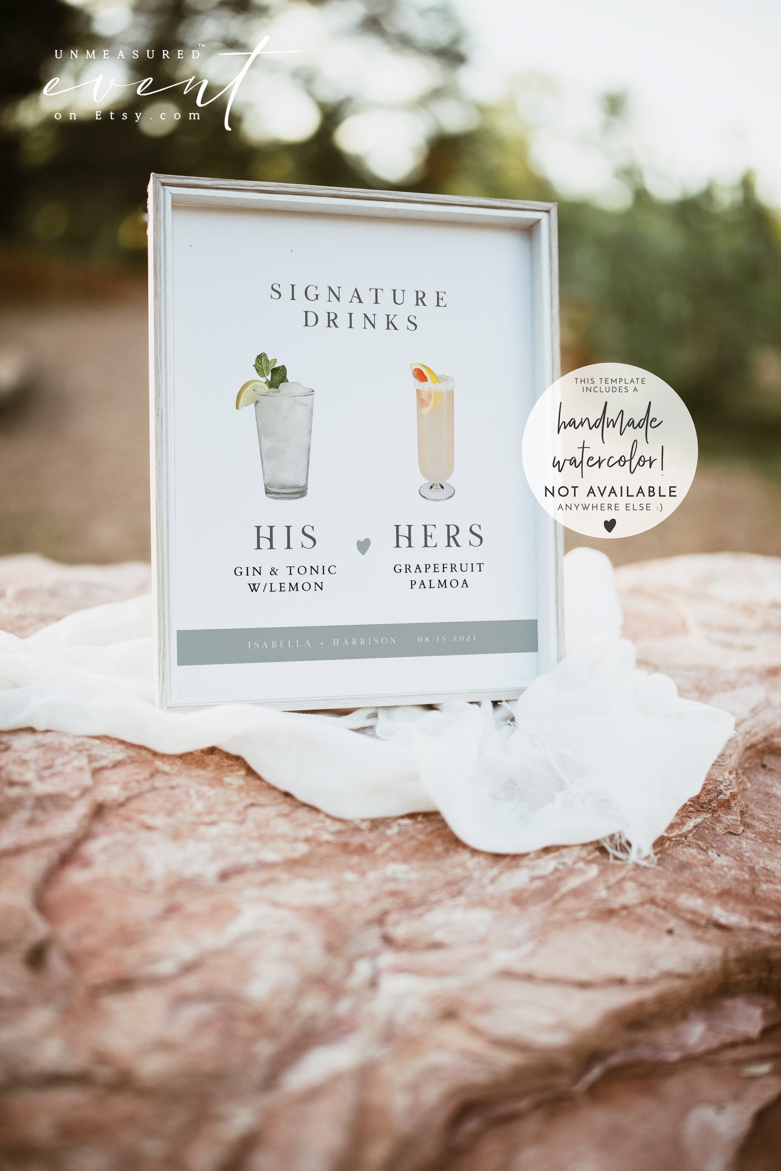 NINA Signature Drink Sign Template, Printable Signature Drink Sign for ...