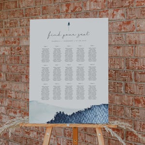 Mountain Wedding Seating Chart Template, Blue Mountain Seating Poster ...