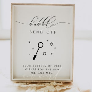 Bubble Send off Sign, Wedding Bubble Send of Sign Printable, Wedding ...