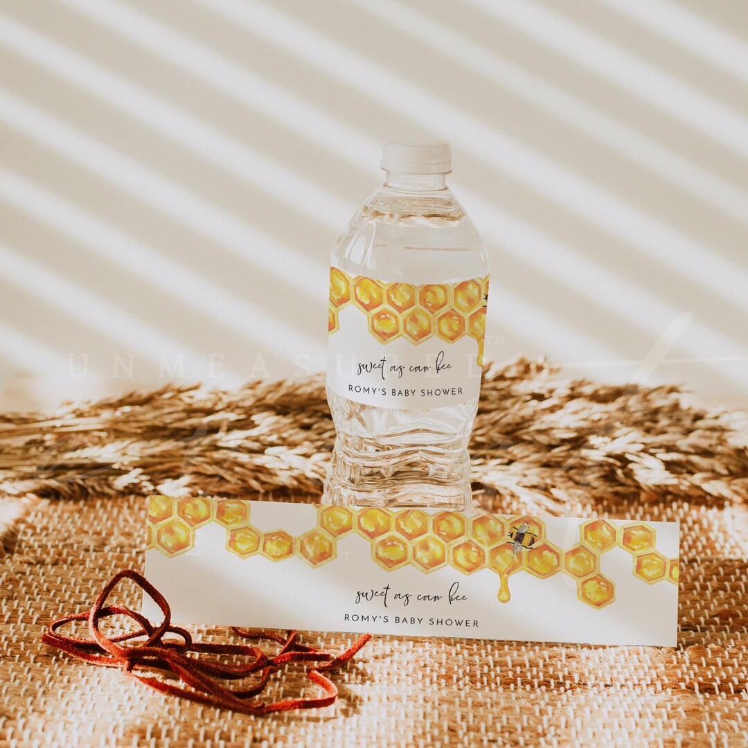 Bumble Bee Water Bottle Label Template, Bee Baby Shower Water Bottle ...