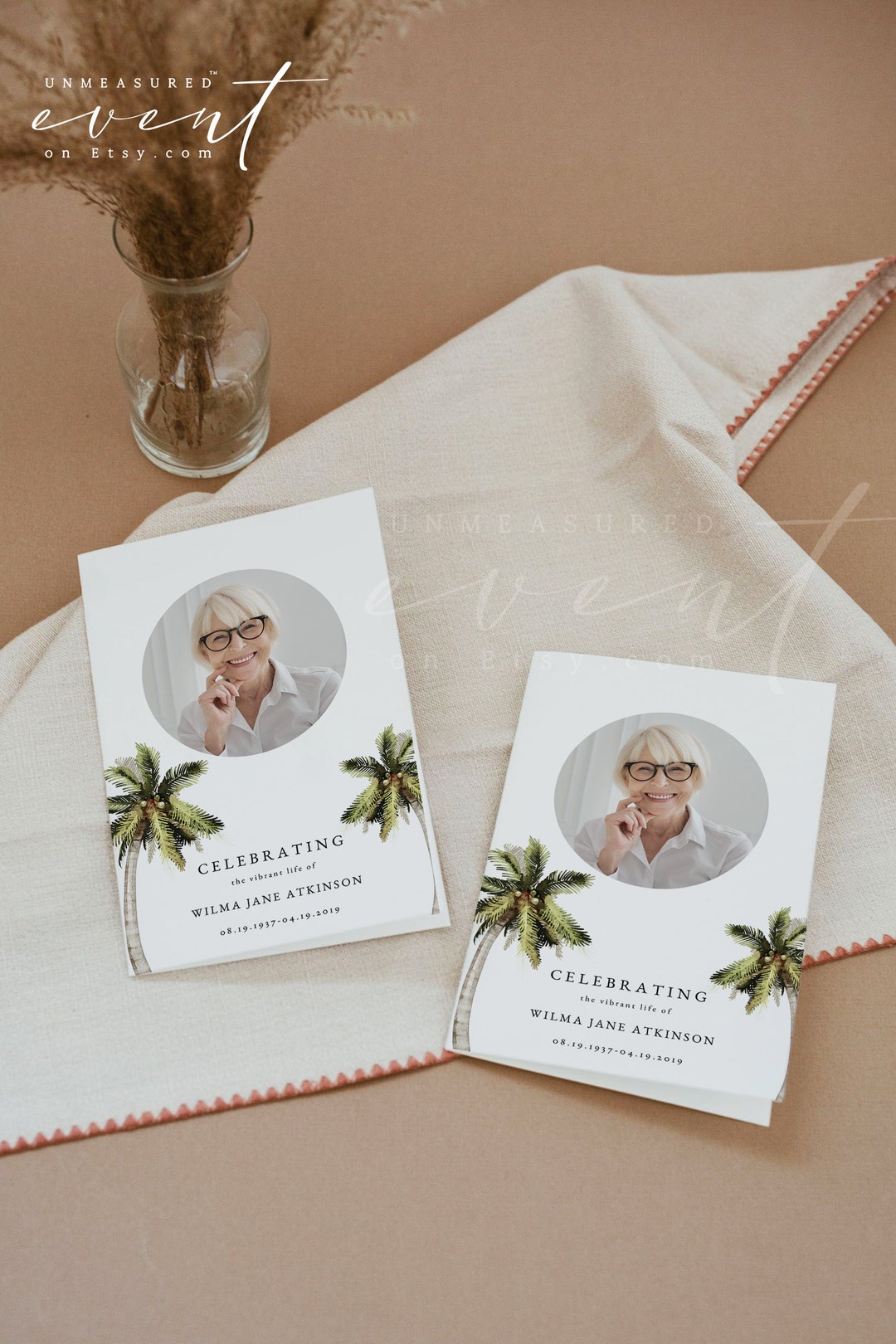 MONA Funeral Program Template, Palm Tree Funeral Program Template for ...