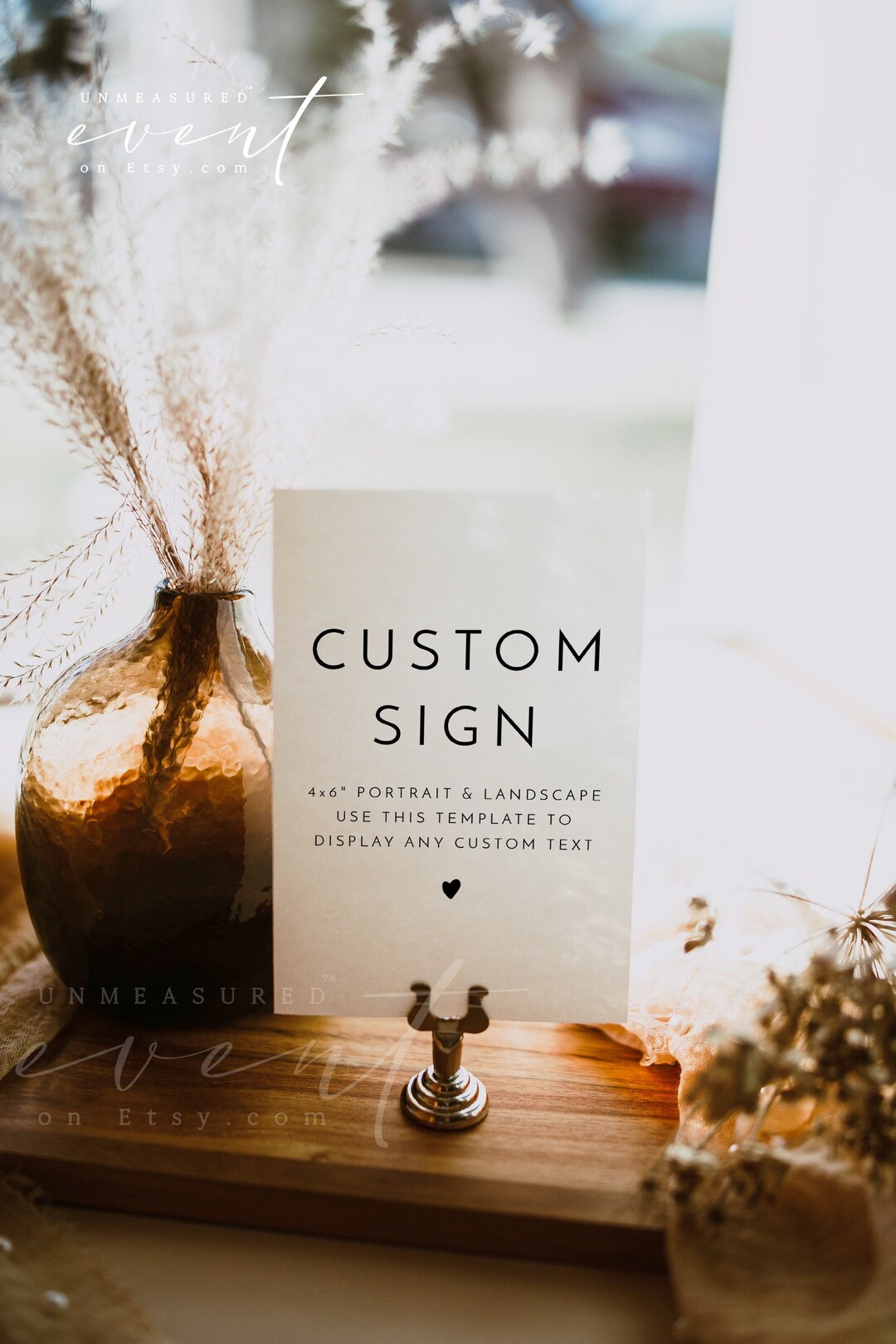 Minimalist Custom 4x6 Sign Template, DIY Editable Wedding Table Signs ...