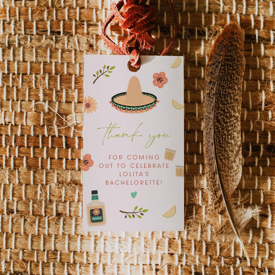 Fiesta Favor Tag Template, Bachelorette Favor Tag Printable, Final ...