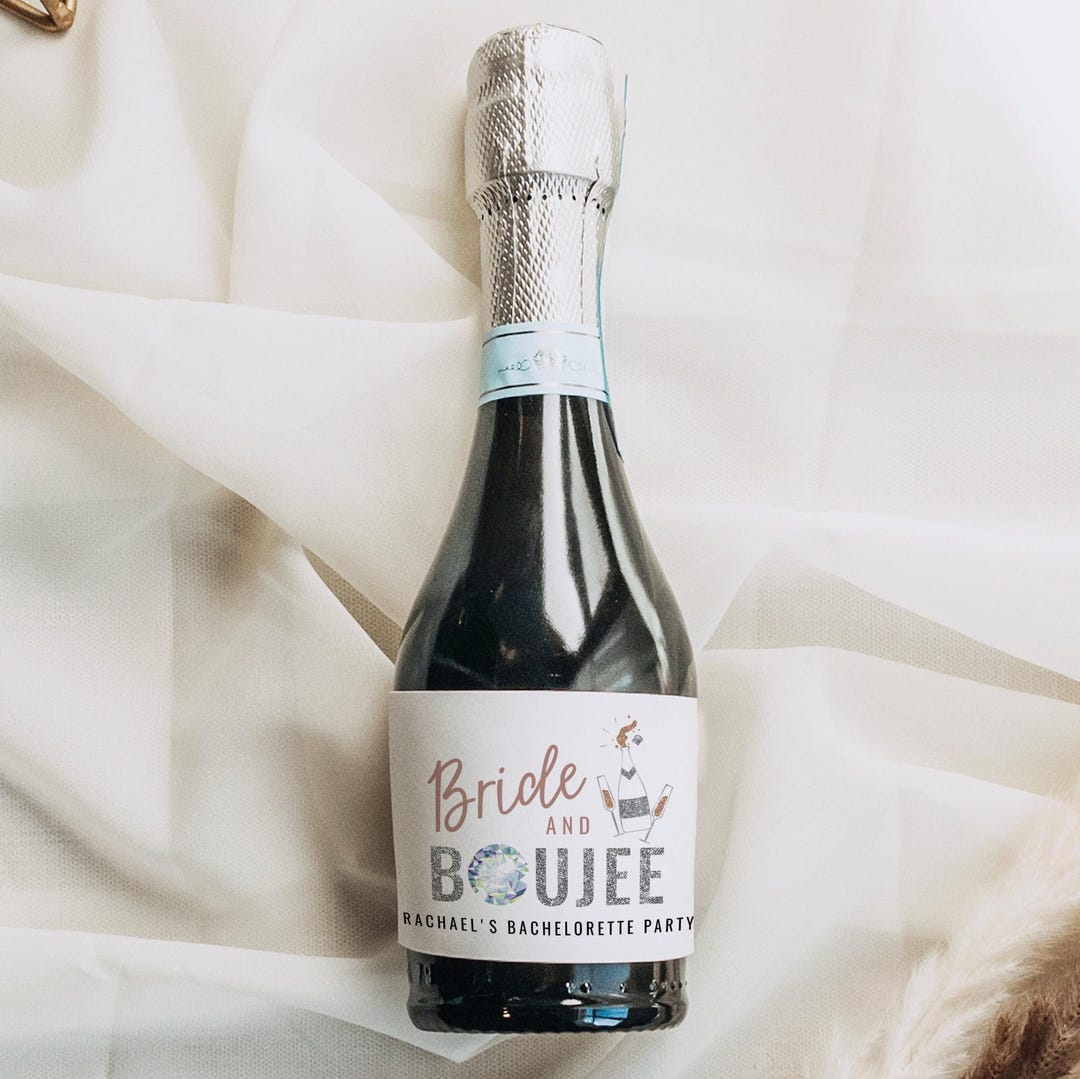 Bride and Boujee Mini Champagne Label, Bridal Shower Favors ...