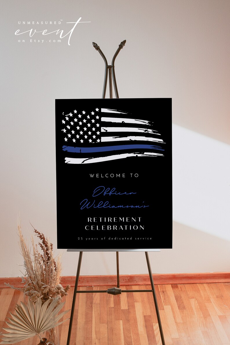 Police Retirement Welcome Sign Template Police Thank You Sign - Etsy
