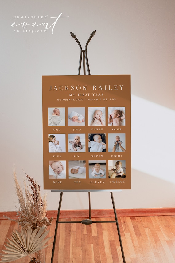 MIA Terracotta Baby's First Year Photo Poster Modern - Etsy