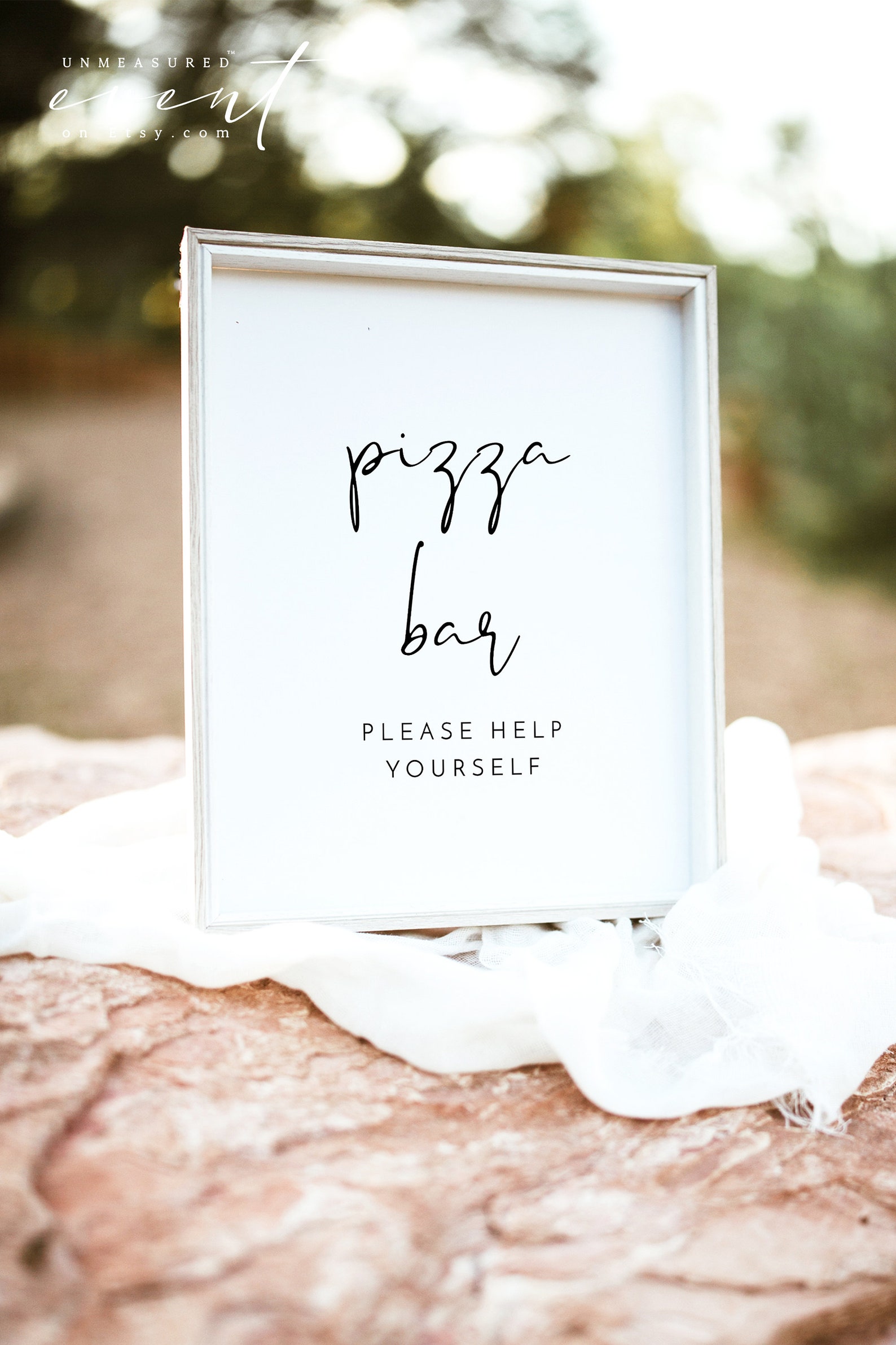 ADELLA Pizza Bar Sign Printable, Modern Food Table Sign Template ...