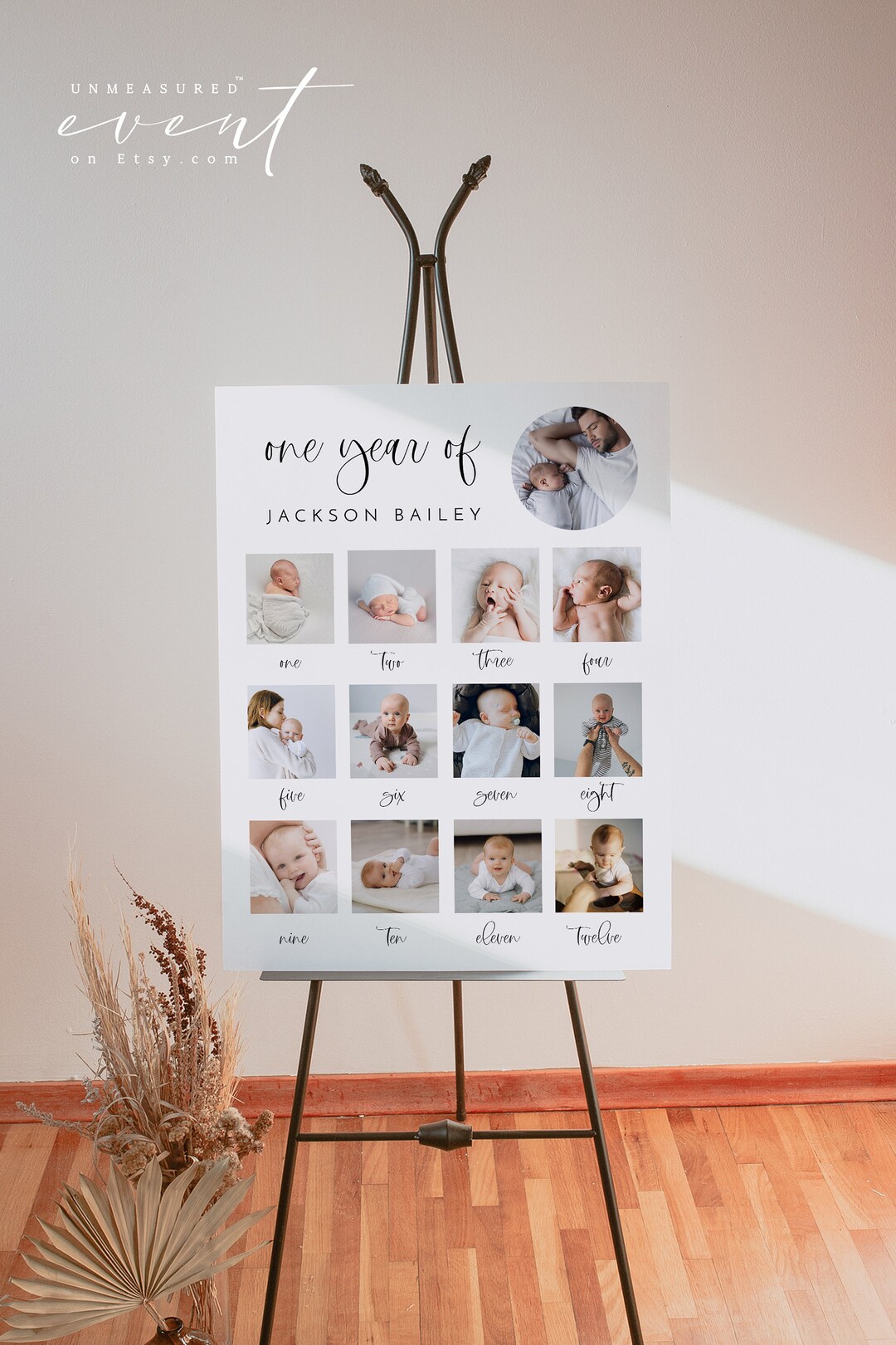 Baby's First Year Photo Poster Modern First Birthday - Etsy