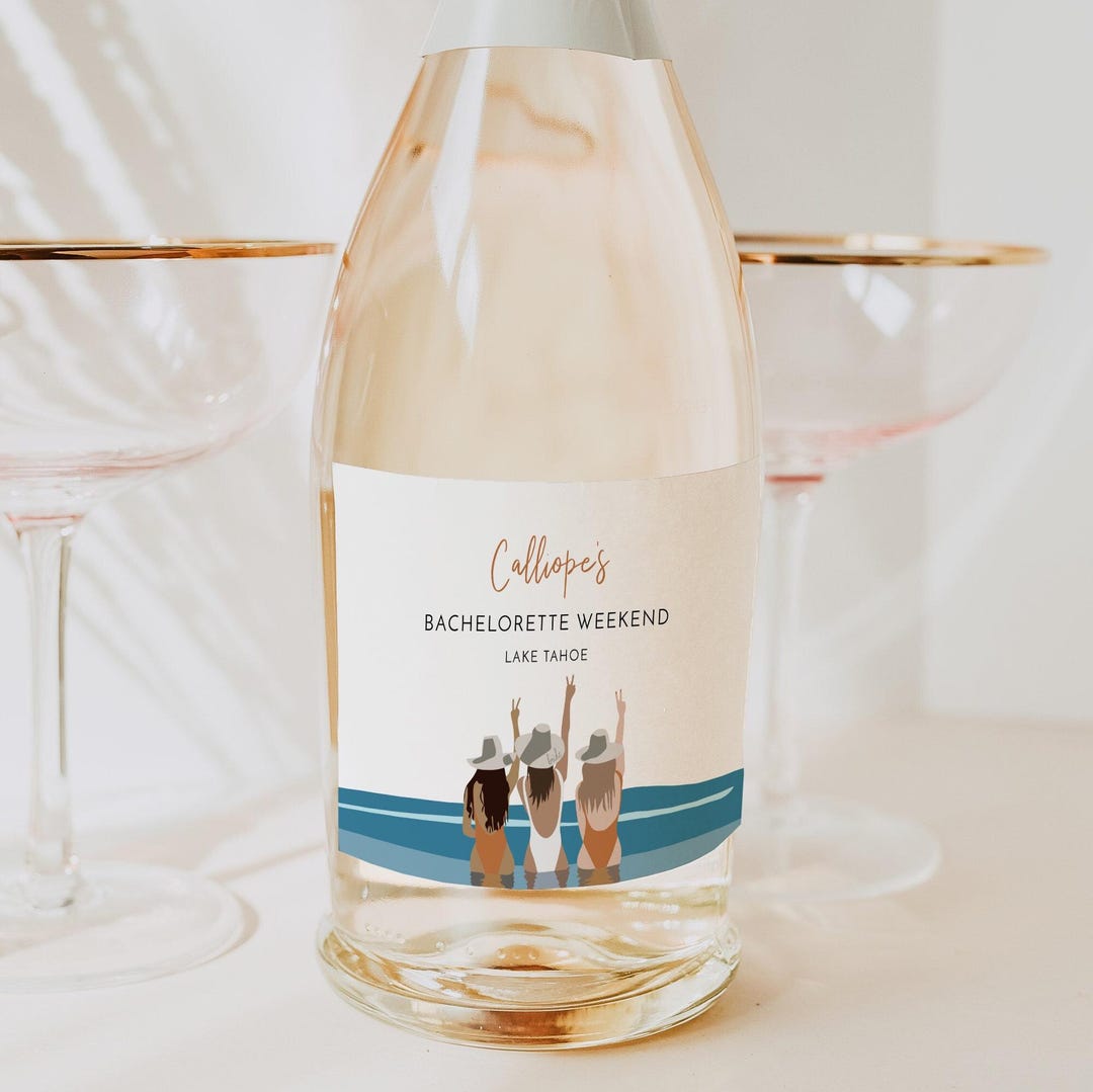 Bachelorette Champagne Sticker Template, Printable Champagne Label ...
