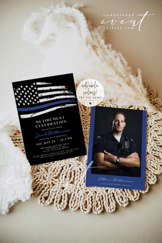 Police Retirement Invitation Template Police Invitation - Etsy