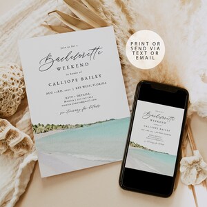 KEY WEST Bachelorette Invitation & Itinerary Template, Tropical ...