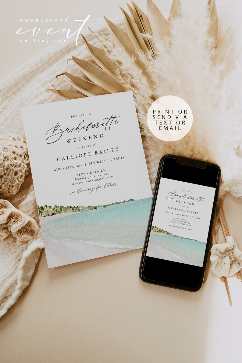 KEY WEST Bachelorette Invitation & Itinerary Template - Etsy
