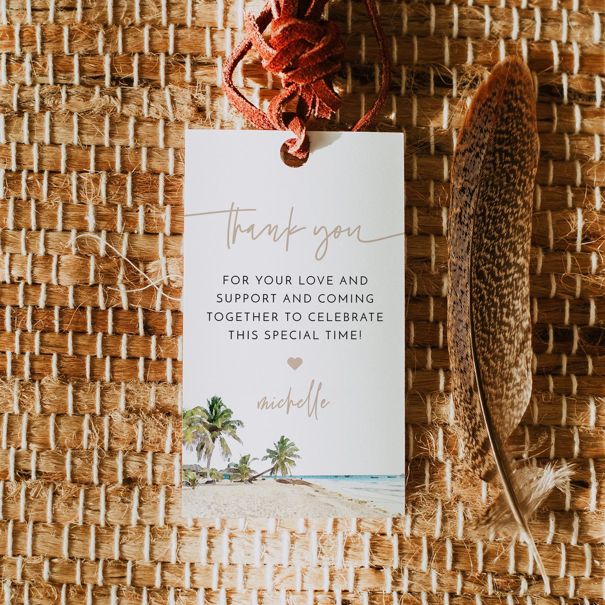CANCUN Beach Favor Tag Template, Tropical Favor Tag Printable ...