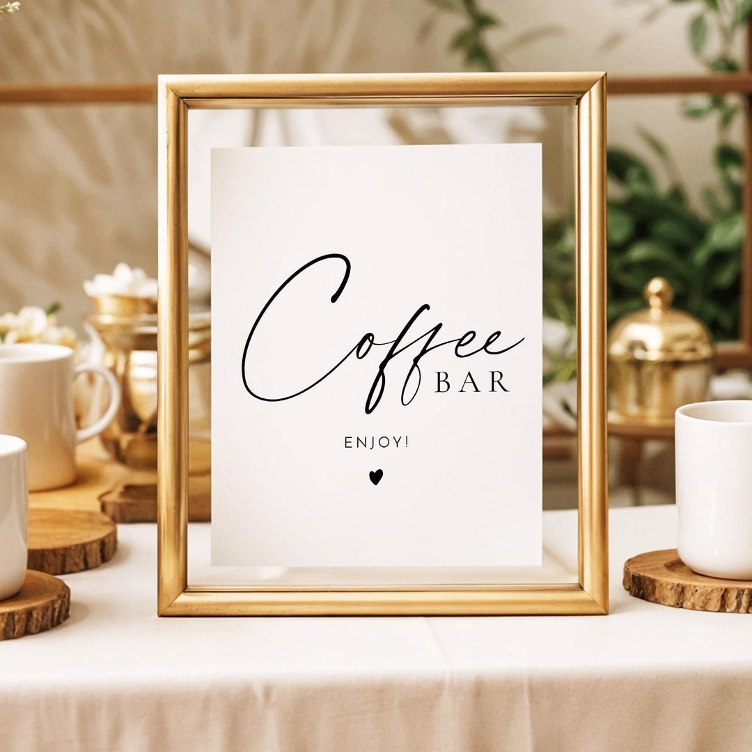 BLAIR PRINTED + SHIPPED Coffee Bar Sign, 8x10" Wedding Coffee Table ...