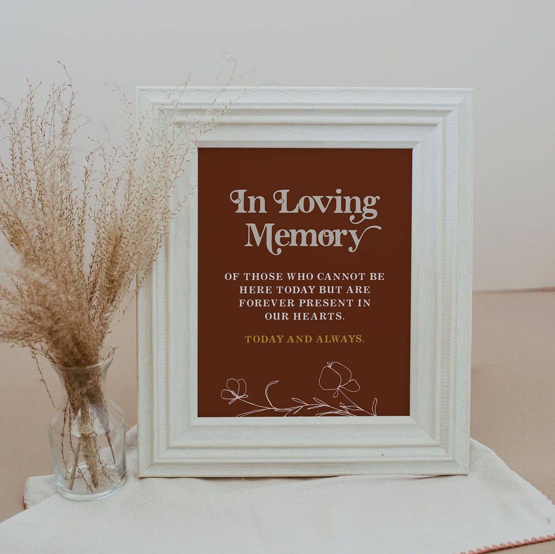 In Loving Memory Sign Printable, Wedding Memory Printable, in Our ...