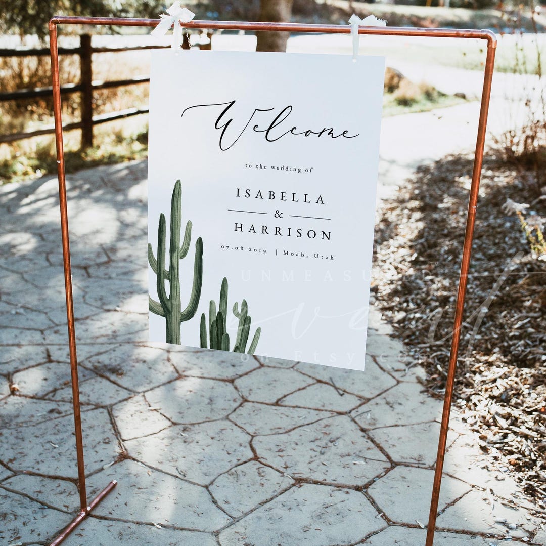Cactus Wedding Welcome Sign Template, Desert Wedding Welcome Sign ...