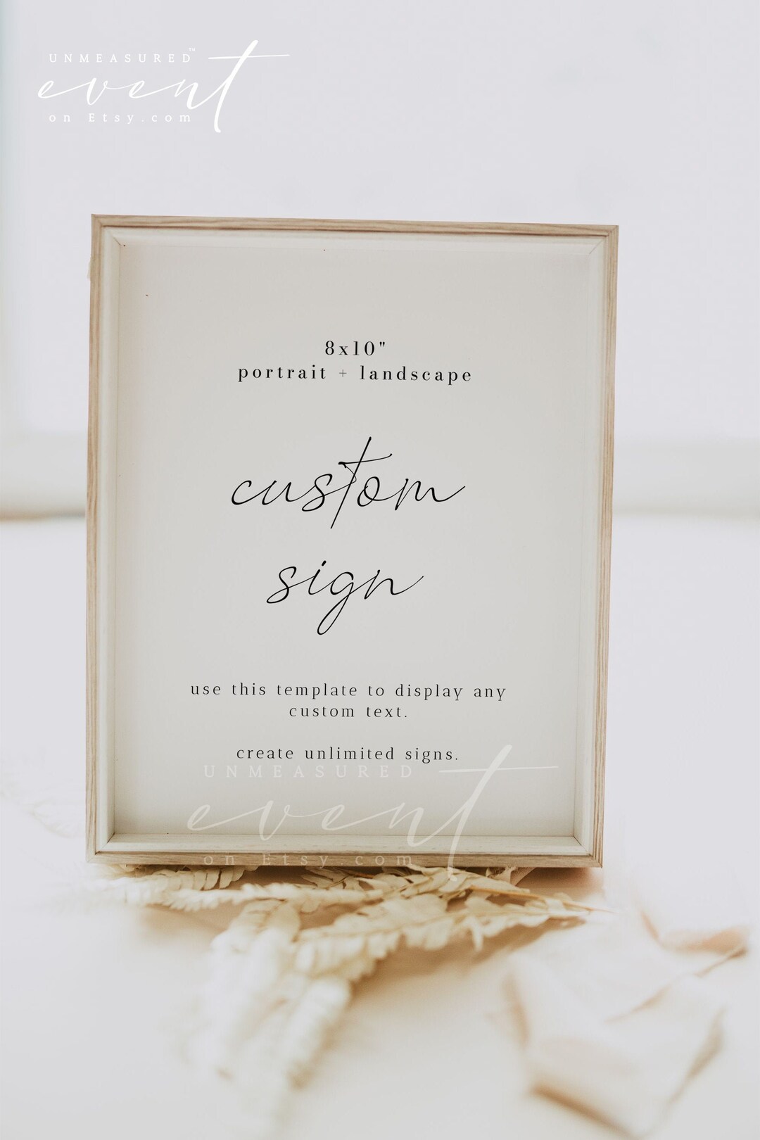 ALINA Custom 8x10 Sign Printable, Minimal Wedding Sign 100% EDITABLE ...
