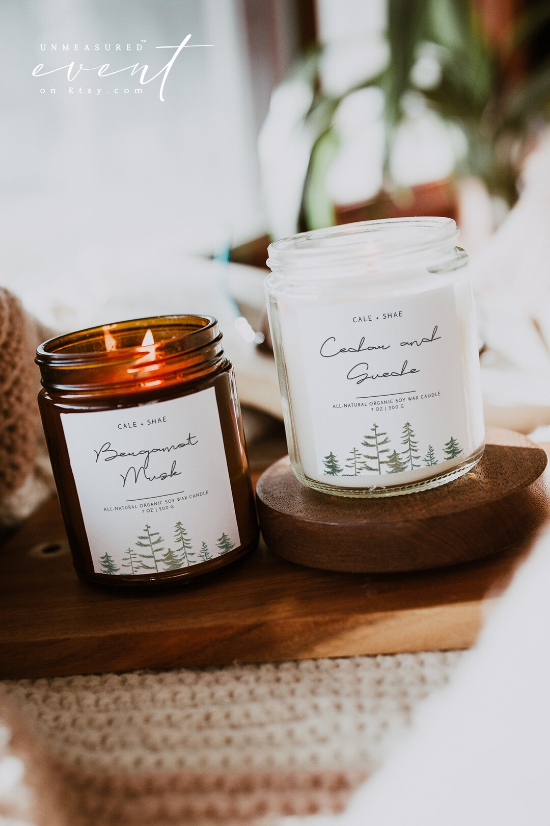 TIMBER Pine Candle Label Template Rustic Forest Candle - Etsy