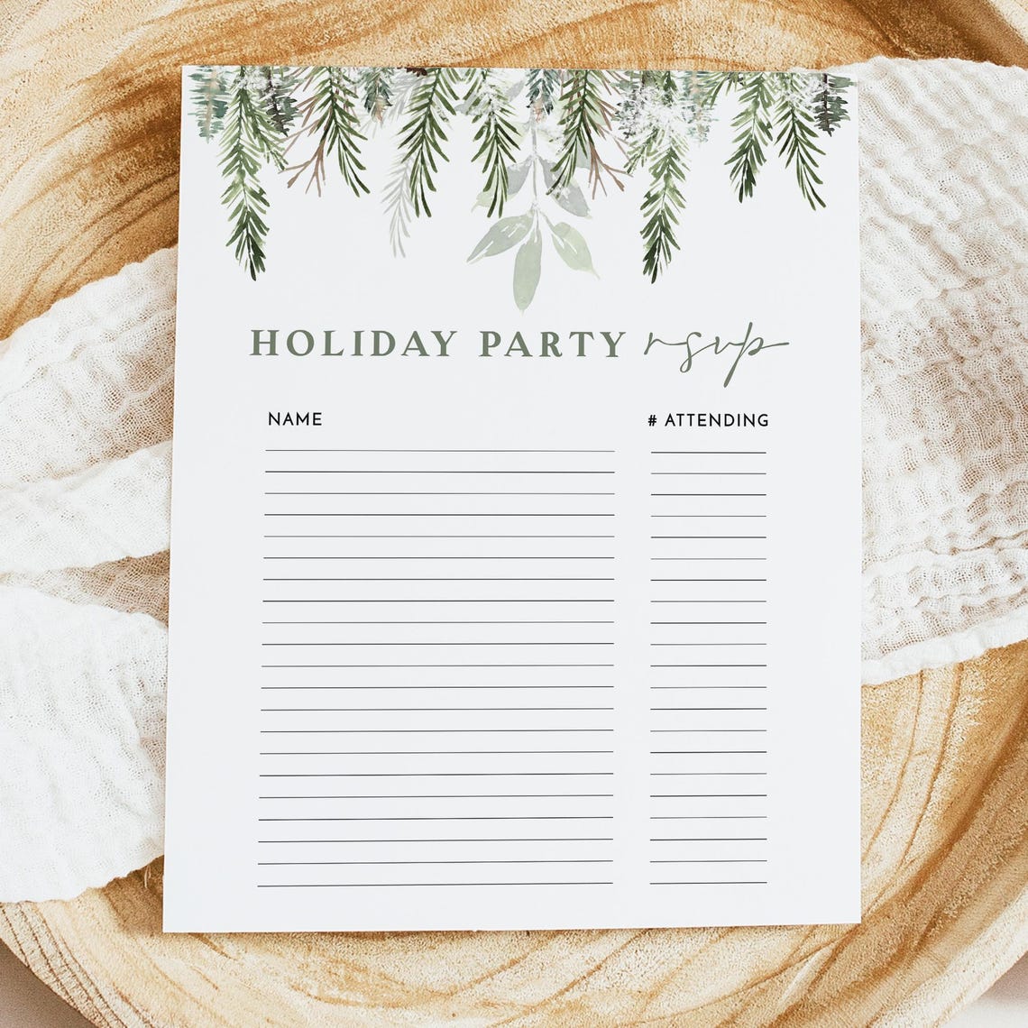 JOY Christmas Party RSVP List Template, Printable Office RSVP Sign ...