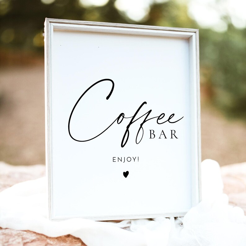 BLAIR PRINTED + SHIPPED Coffee Bar Sign, 8x10" Wedding Coffee Table ...