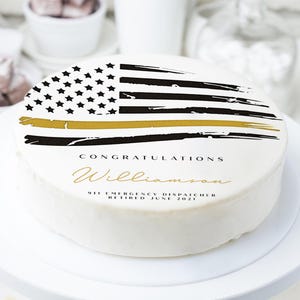 Thin Gold Line Cake Topper TEMPLATE, Dispatcher Retirement Cake Topper ...