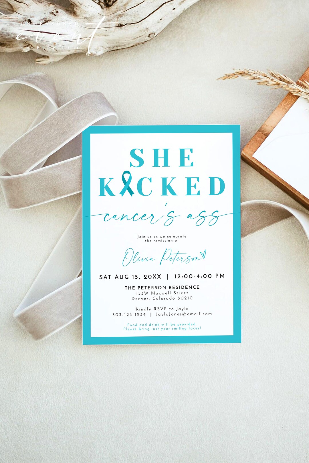 Cancer Remission Invitation Template, Ovarian Cancer Remission Party ...