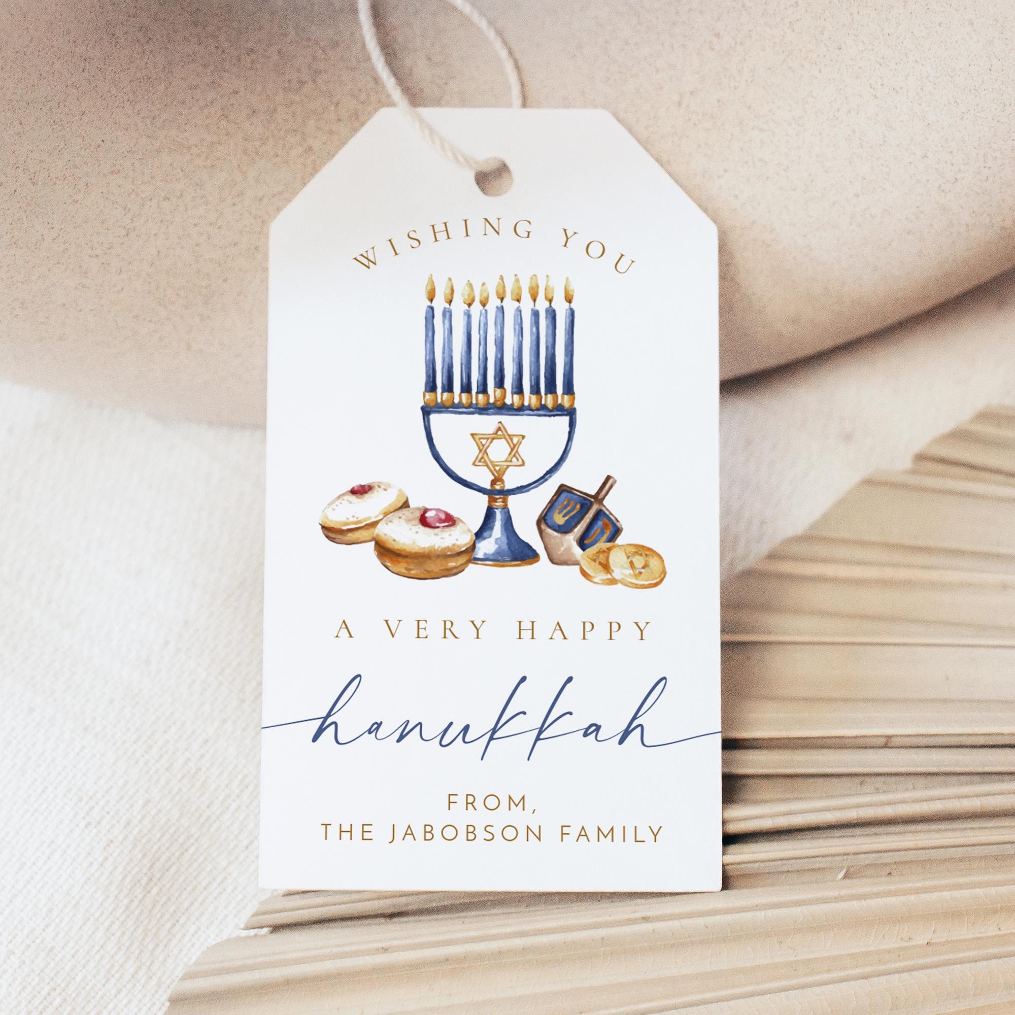 BLAIR PRINTED + SHIPPED Hanukkah Gift Tags, Happy Hanukkah Gift Tags ...
