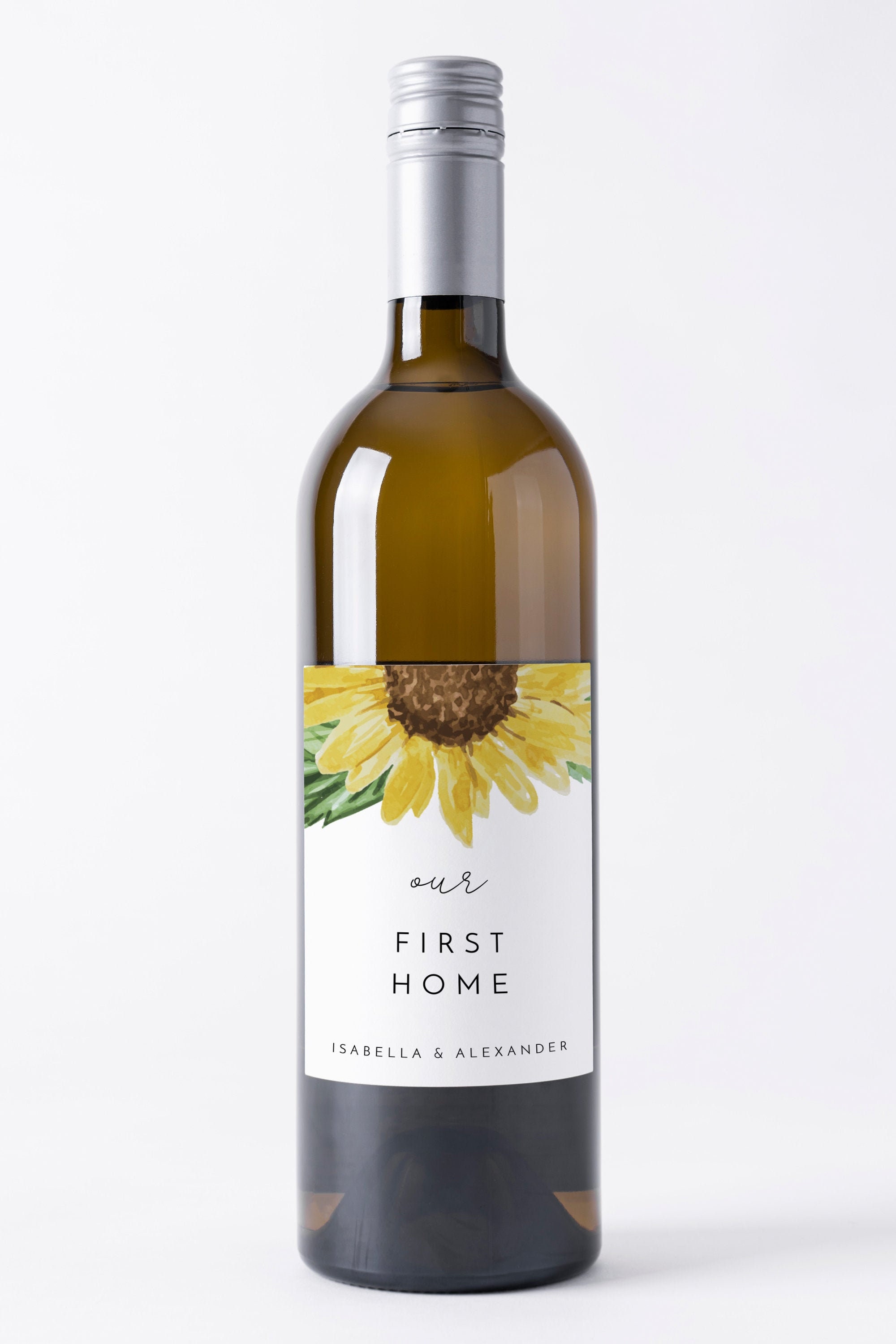 EMMA Sunflower First Wine Label Template Firsts Bottle - Etsy